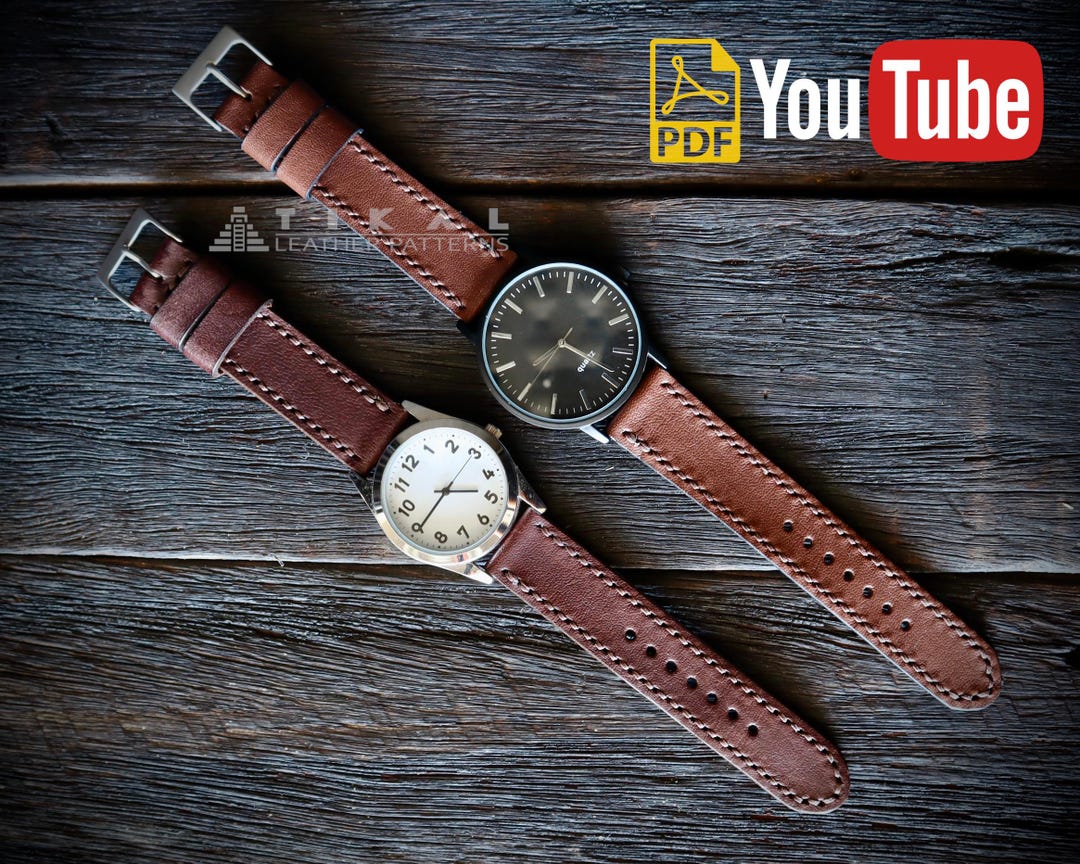 Leather Watch Strap Pattern: 18mm & 20mm, Multiple Lengths (PDF Pattern ...