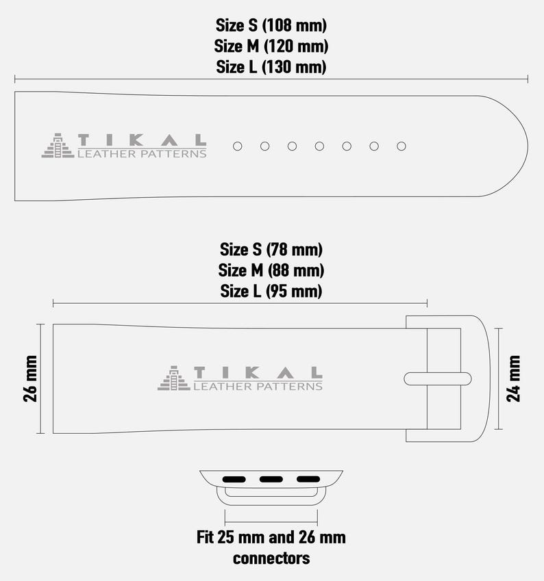Apple Watch Strap Leather Pattern: 42-49mm, Multiple Widths (PDF ...