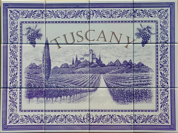 Backsplash Kitchen Medallion ENGRAVED and HAND PAINTED on | Etsy