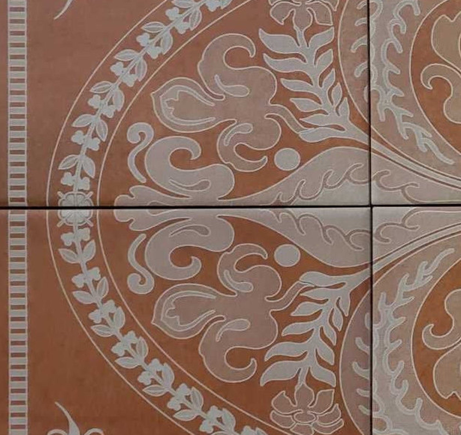 Tile, Kitchen & Bathroom Medallion, Navaro Clay ENGRAVED on Ceramic ...