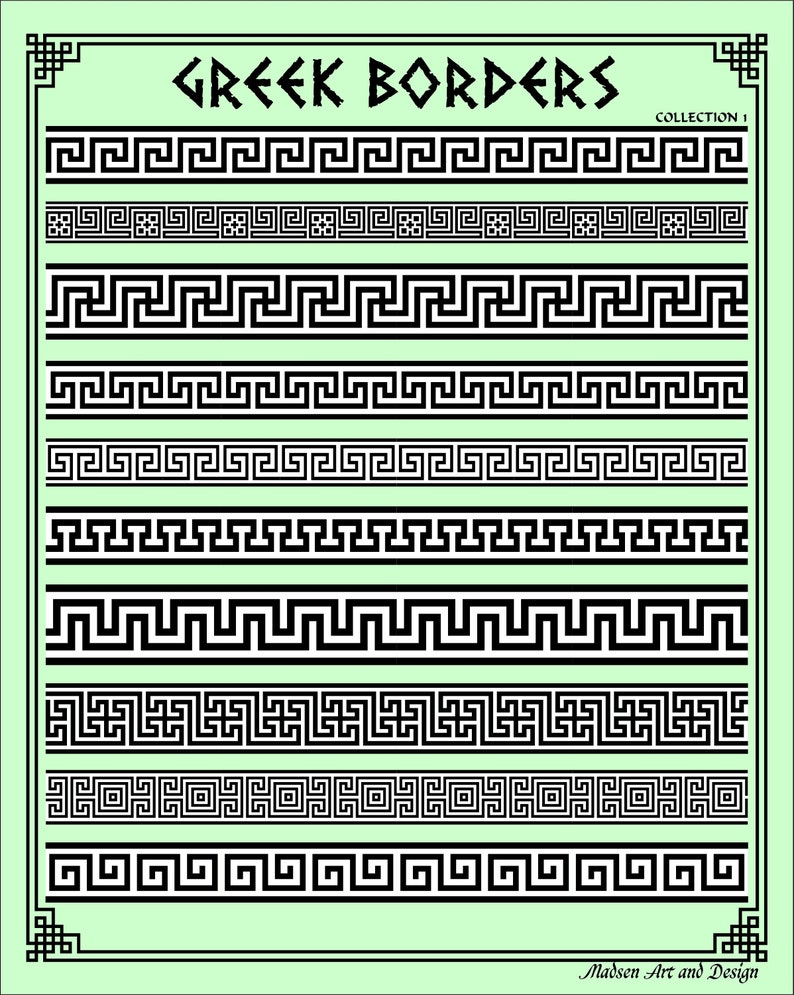 GREEK Border Pattern Collection 1, Ai. Cdr. Jpg. Pdf. Png. Scalable ...