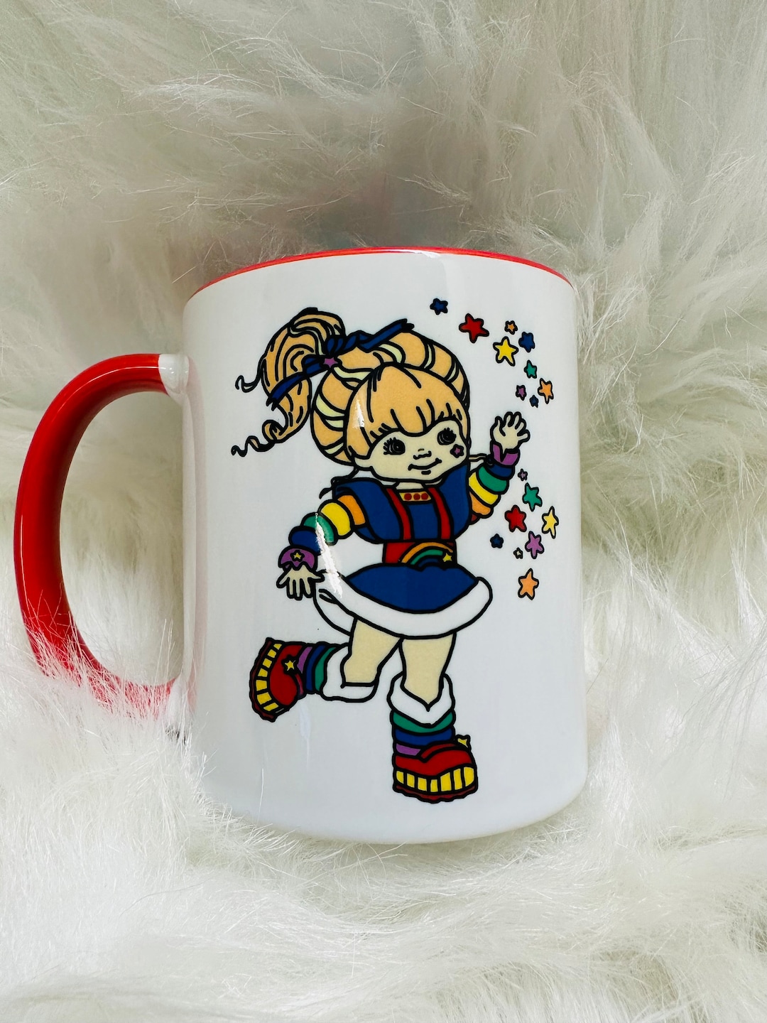 Rainbow Brite 11oz Cermaic Coffee Mug. Red and White in Color Image on ...