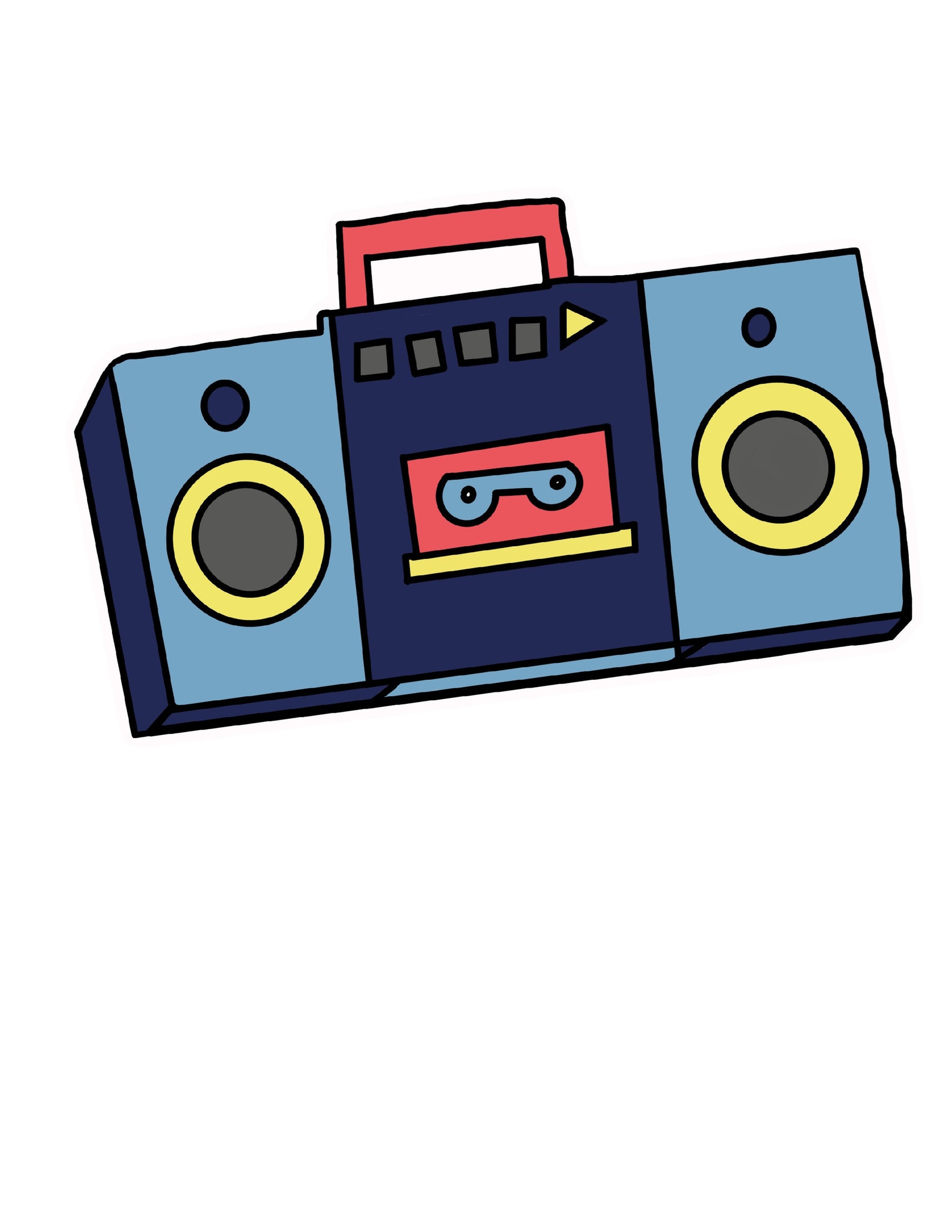 Boombox Sticker Decal Water Resistant Sticker Water Bottle - Etsy