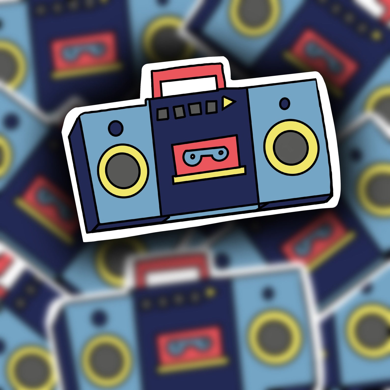 Boombox Sticker Decal | Water Resistant Sticker | Water Bottle Sticker ...