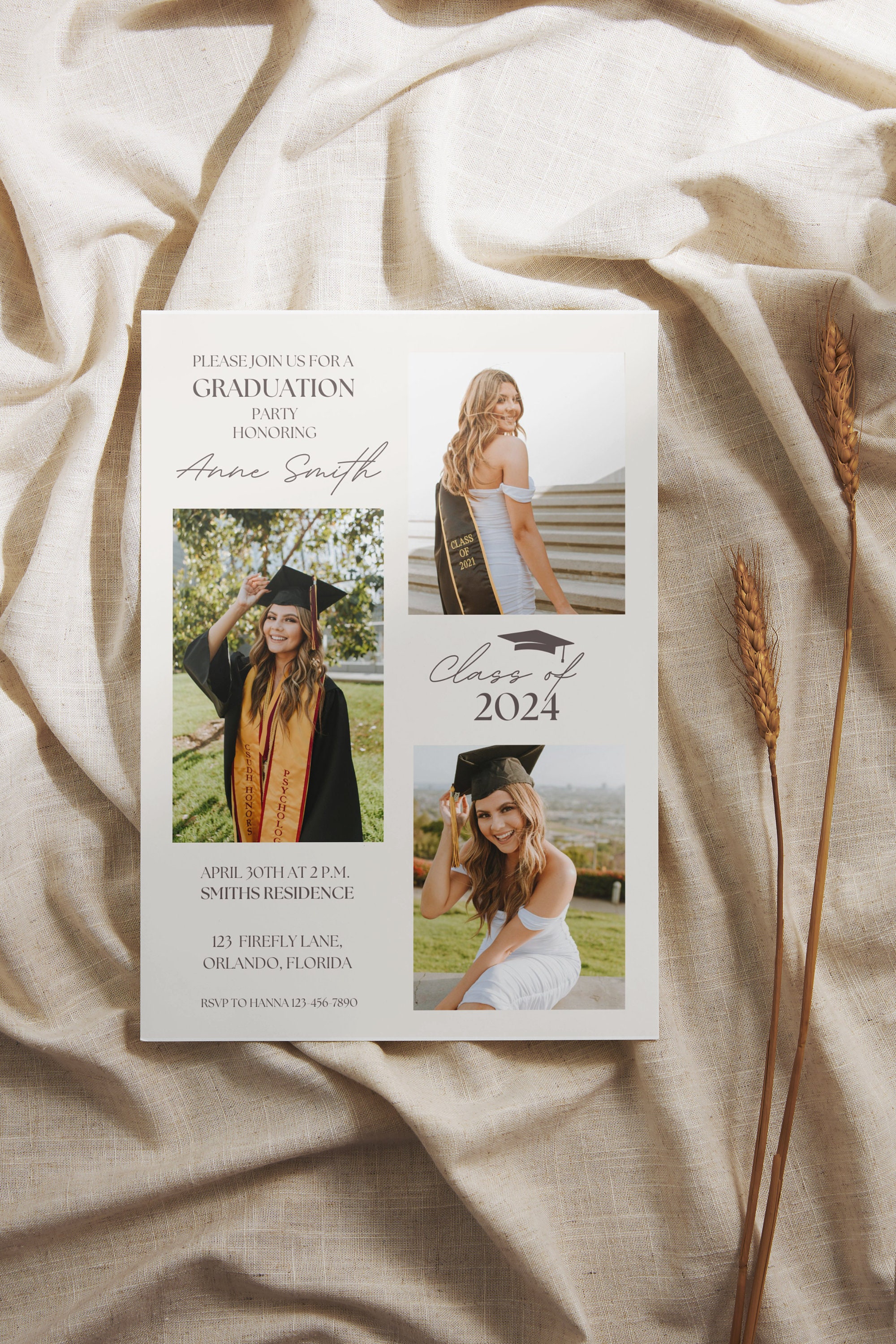 Graduation Invitation Template, Senior Graduate Announcement Template ...