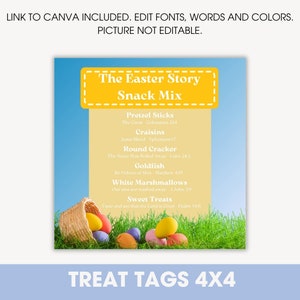 Easter Story Snack Mix Printable Tag, Easter Basket Filler for Kids ...