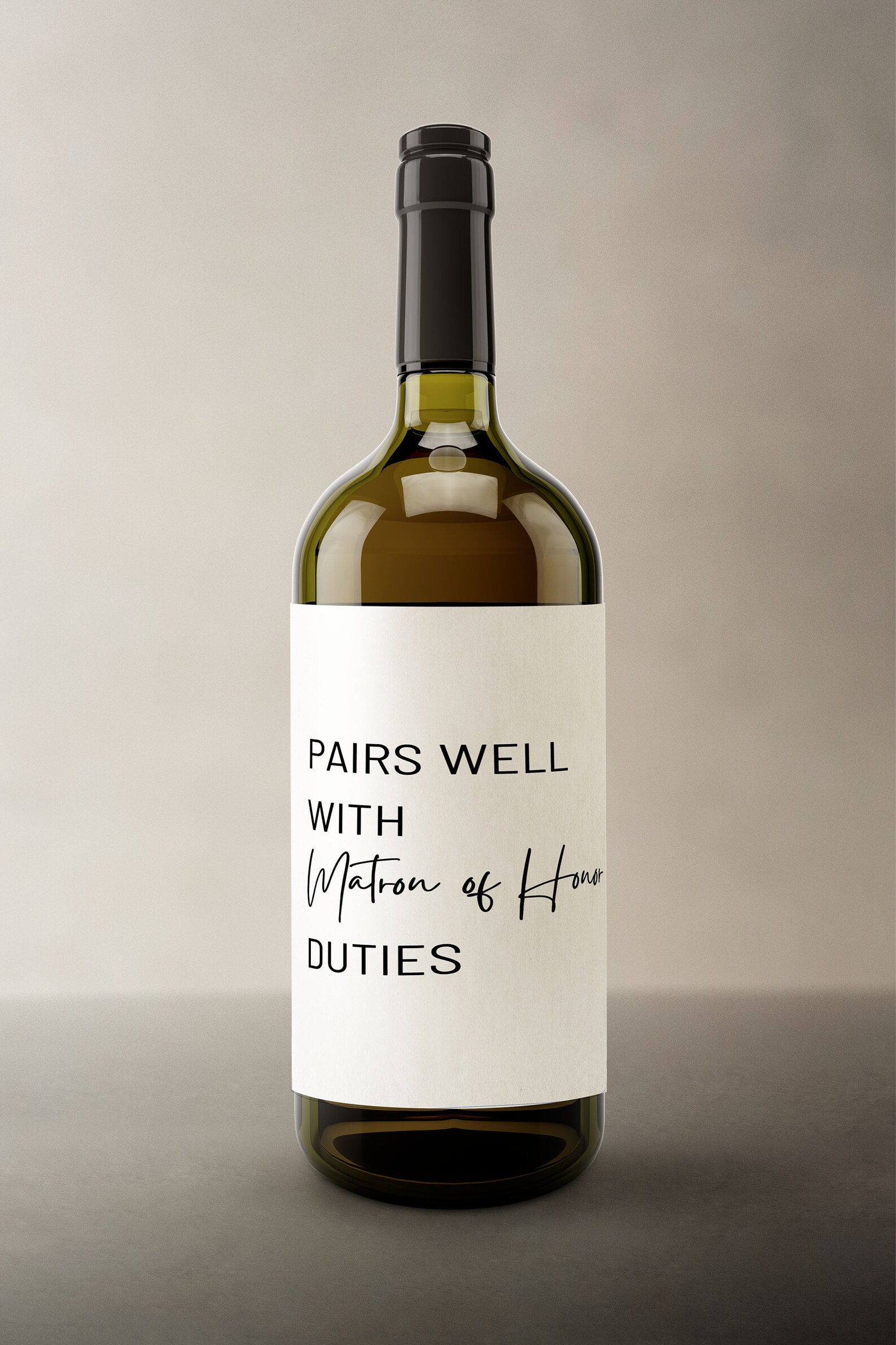 Custom Wine Label Matron of Honor Pairs Well Wine Label Will You Be My ...
