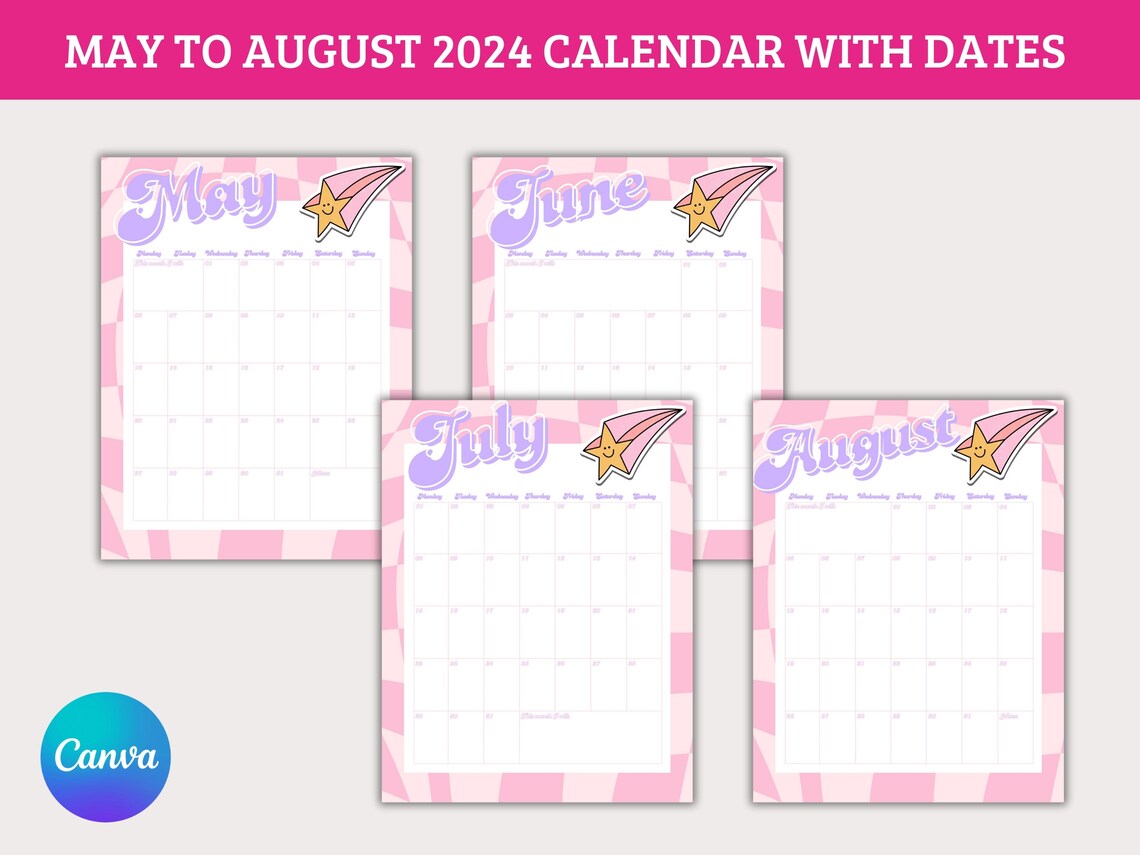 Printable Editable SUMMER 2024 Planner Bundle Summer Calendar Summer ...