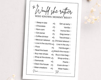 Would Mommy Rather Baby Shower Game, Would She Rather, Baby Shower ...