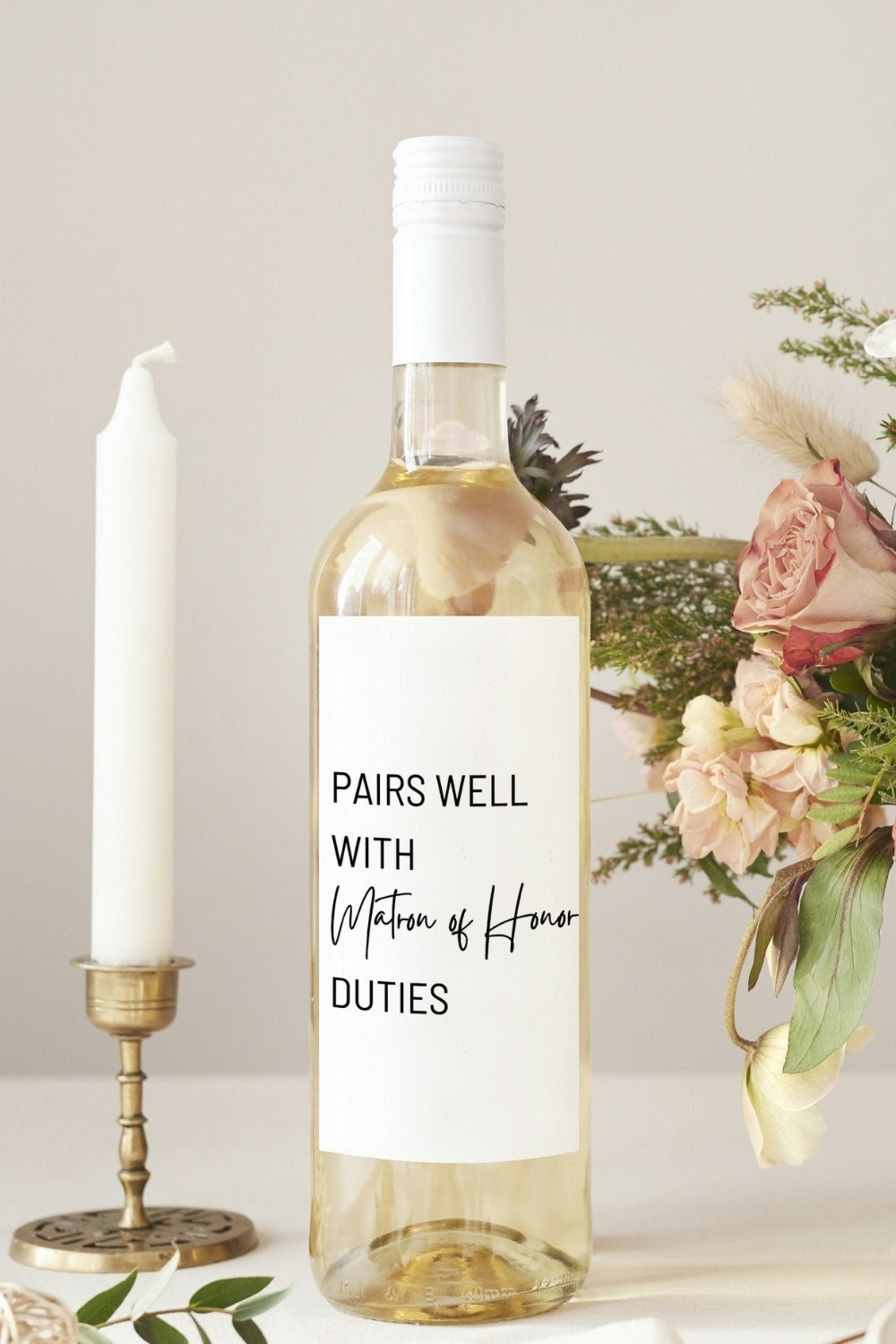 Custom Wine Label Matron of Honor Pairs Well Wine Label Will You Be My ...