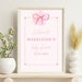 Pink Bow Welcome Sign for Baby Shower Editable, Minimalist Baby Shower ...