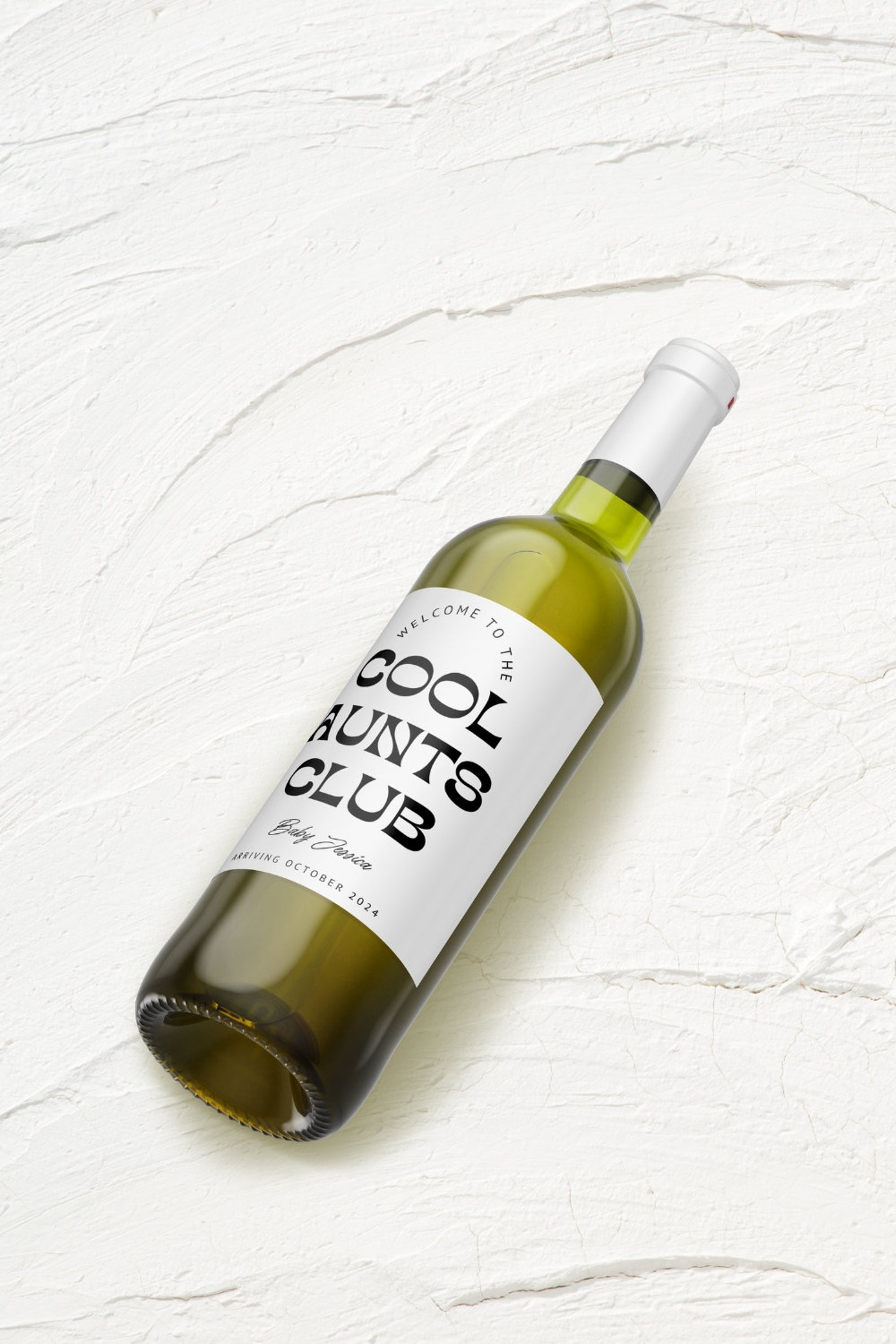 Pregnancy Announcement Wine Label Cool Aunts Club Baby Announcement ...