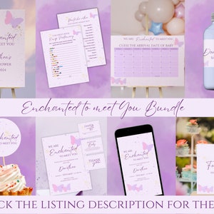 Enchanted to Meet You Editable Baby Shower Invitation Bundle, Taylor ...