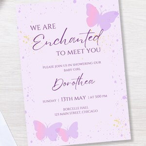 Enchanted to Meet You Editable Baby Shower Invitation Bundle, Taylor ...