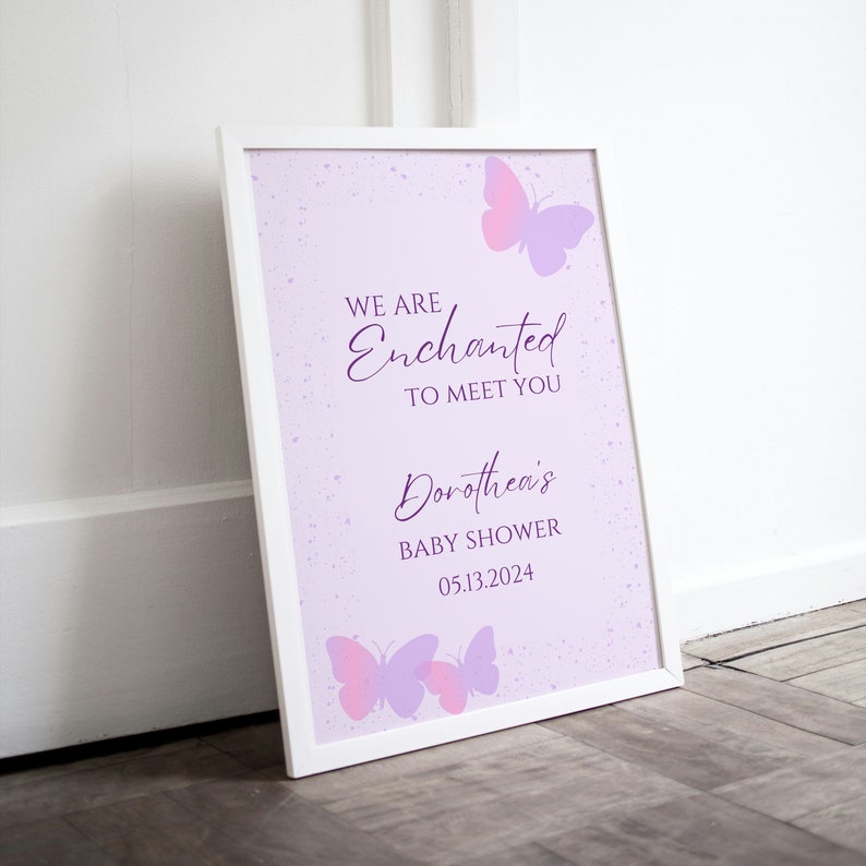 Enchanted to Meet You Editable Baby Shower Welcome Sign, Taylor Swift ...