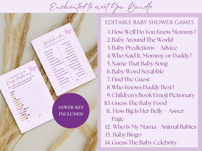 Enchanted to Meet You Editable Baby Shower Bundle, Taylor Swift ...