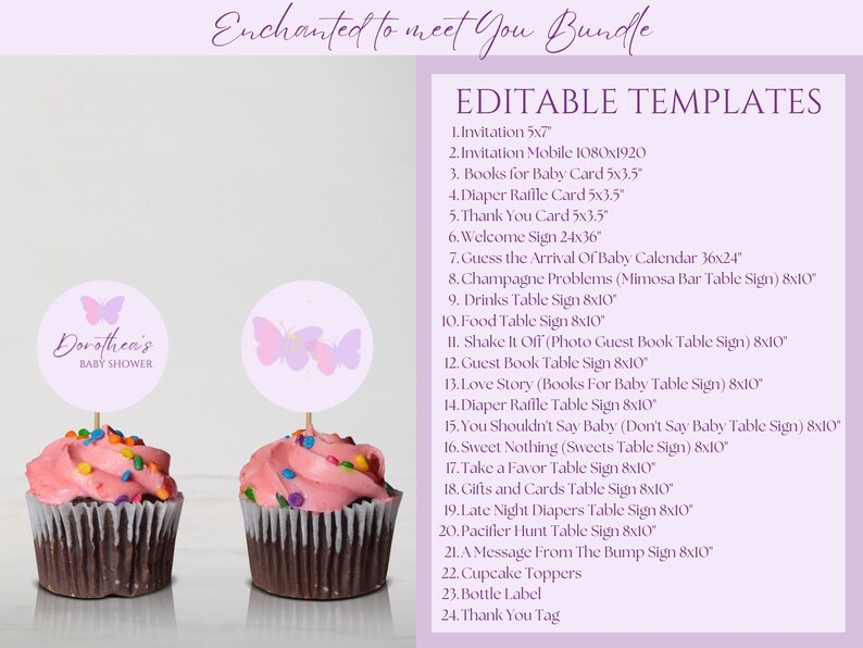 Enchanted to Meet You Editable Baby Shower Bundle, Taylor Swift ...
