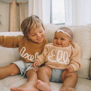 Customizable Embroidered Baby and Toddler Sweater, Baby Name Knit ...