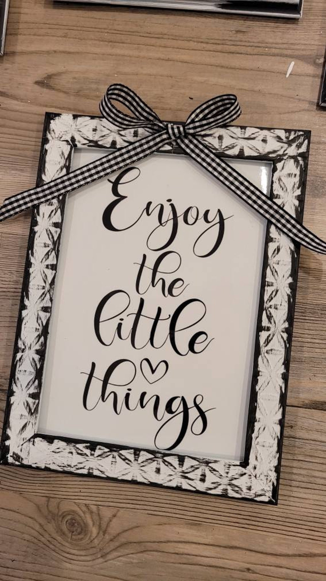 Buffalo Check Farmhouse Signs Black White Distressed - Etsy