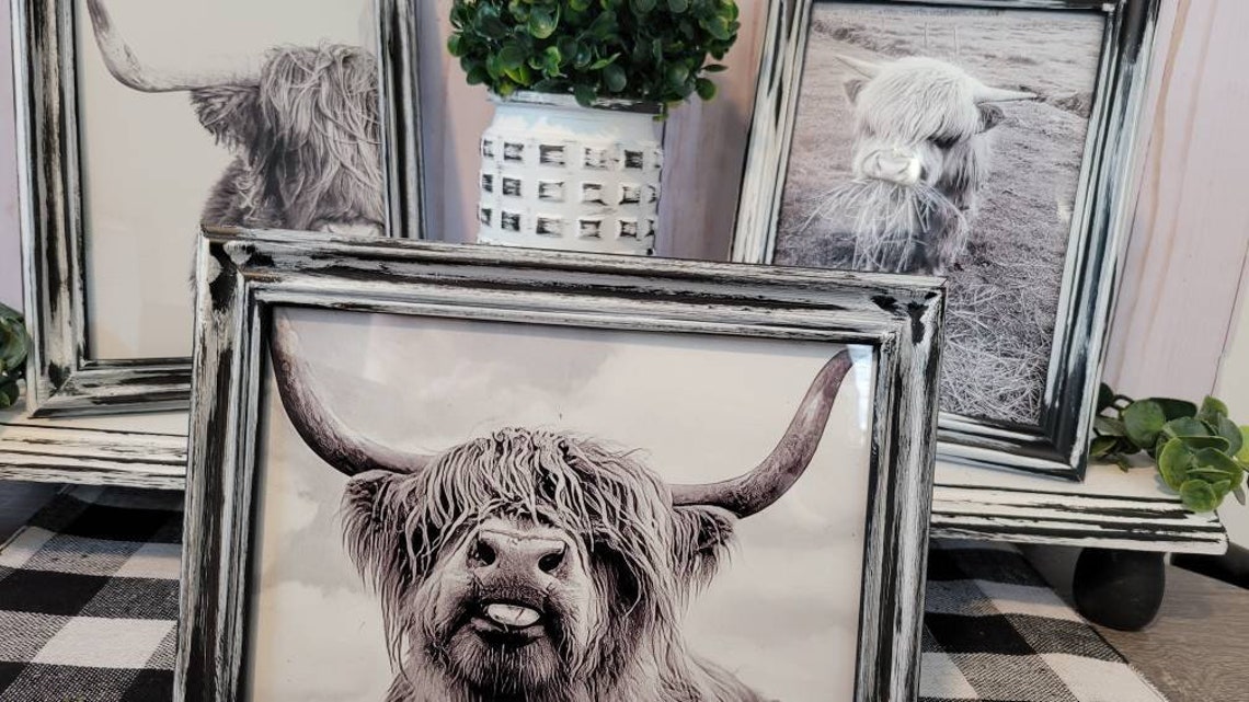 Three Highland Cow Signs Tier Tray Decor Farmhouse | Etsy