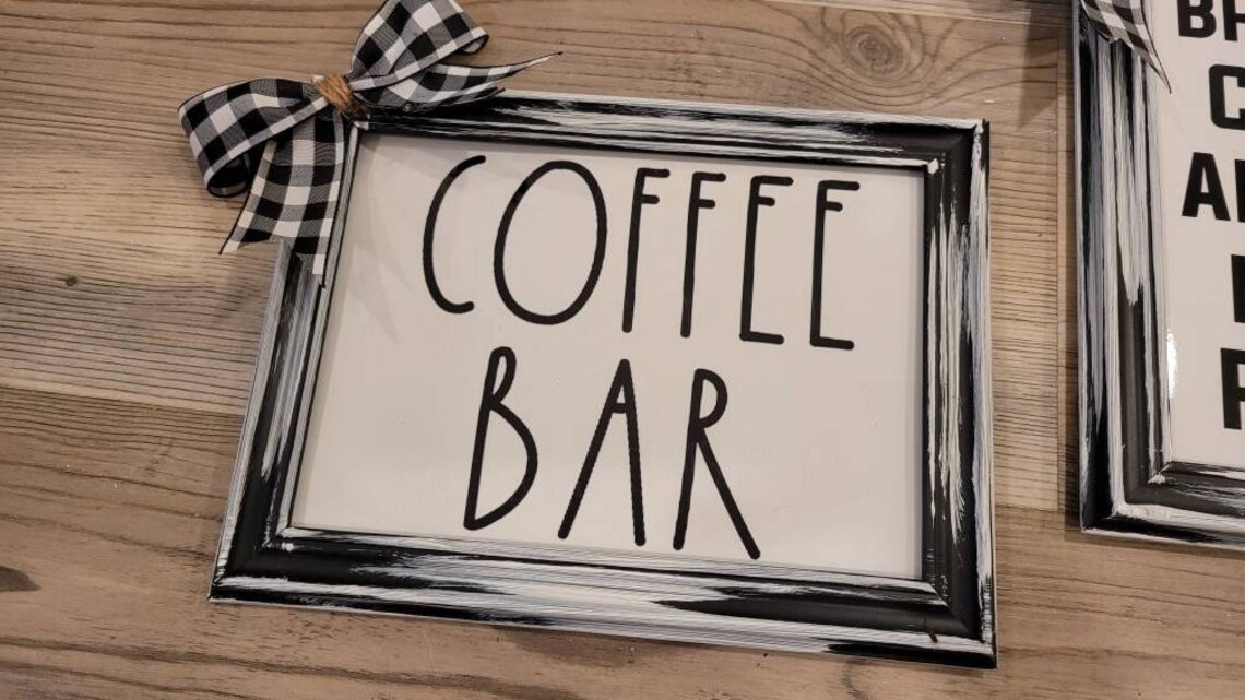 Buffalo Check Farmhouse Signs Black White Distressed - Etsy