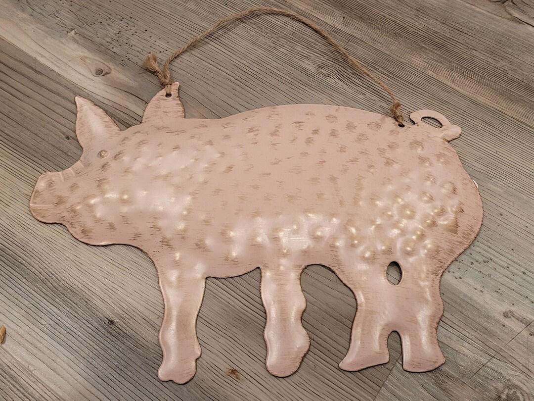 Metal Pig Farmhouse Sign Farmhouse Wall Hanging Decor Country Kitchen ...