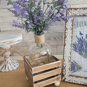 Rustic Farmhouse Vase & Crate Faux Greenery Plant - Etsy