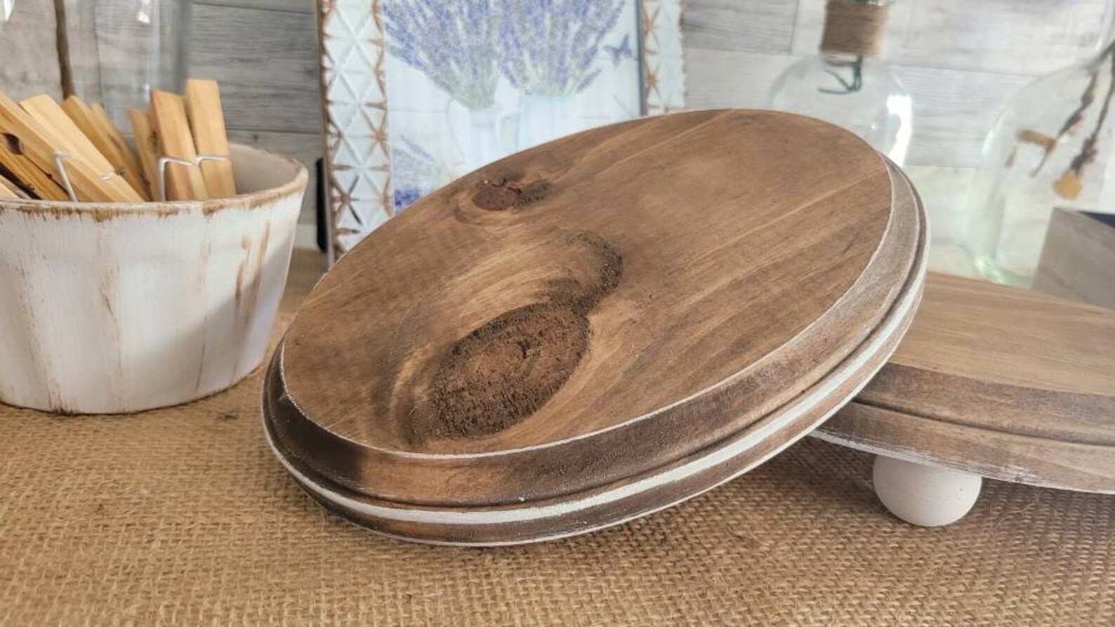 2 Piece Rustic Distressed Wooden Riser Set Rustic Country - Etsy