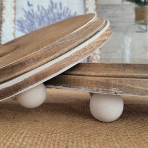 2 Piece Rustic Distressed Wooden Riser Set Rustic Country Farmhouse ...