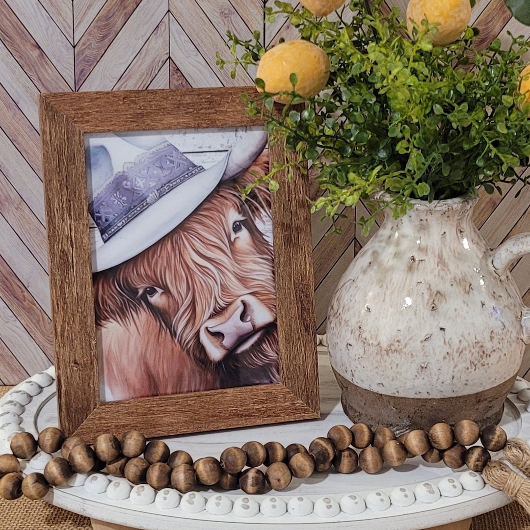 Handsome Boy Highland Cow Sign Vintage Style Farmhouse Decor Distressed ...