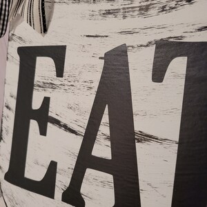 EAT Mason Jar Buffalo Check Farmhouse Kitchen Wall Hanging Shabby ...