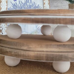 2 Piece Rustic Distressed Wooden Riser Set Rustic Country Farmhouse ...