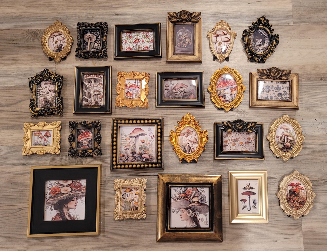 Mini Picture Frames: Gold Ornate, Moody, Dark Academia, Gallery Wall ...
