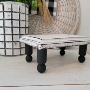 2 Black & White Distressed Farmhouse Rustic Wooden Risers Farmhouse ...