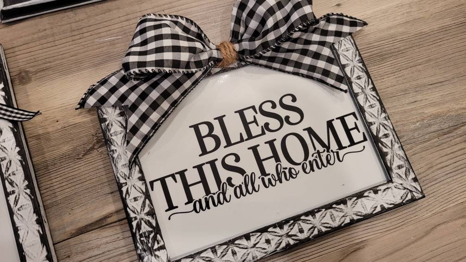 Buffalo Check Farmhouse Signs Black White Distressed - Etsy