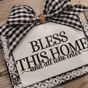 Buffalo Check Farmhouse Signs Black White Distressed Rustic Farmhouse ...