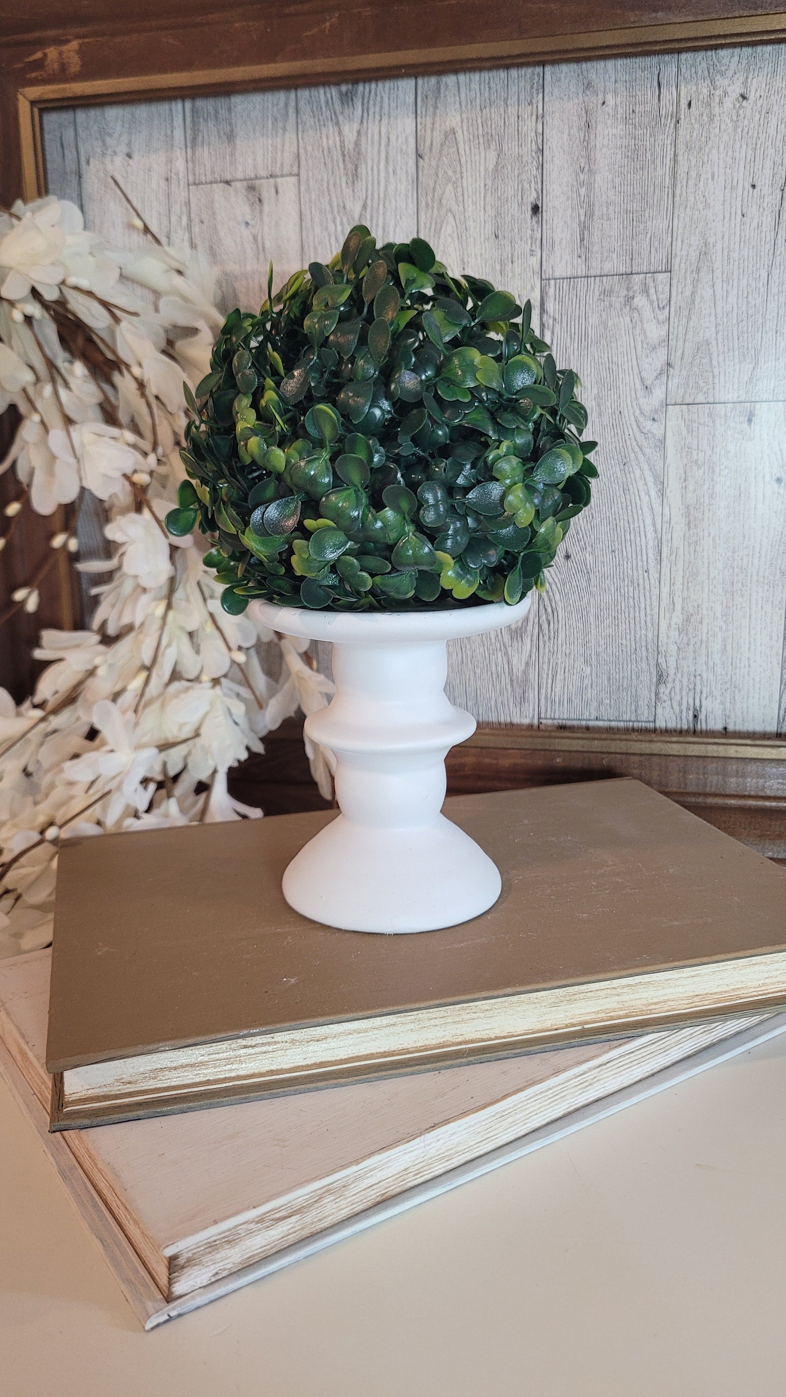 Modern Design Topiary Plant Mantle & Tier Tray Decor Faux Topiary ...