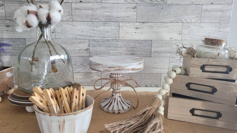 Distressed Decorative Wood / Glass Riser Rustic Country - Etsy