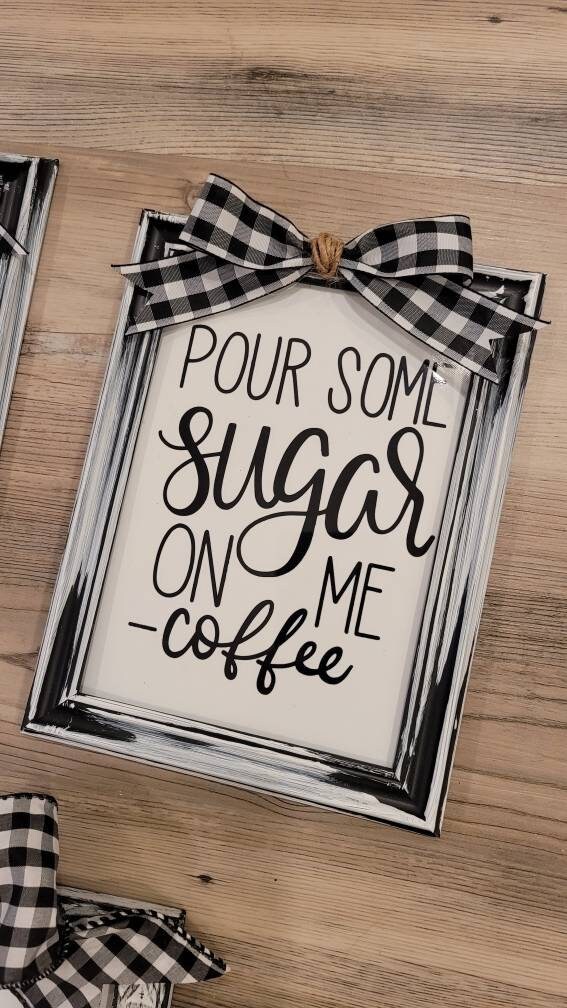 Buffalo Check Farmhouse Signs Black White Distressed - Etsy