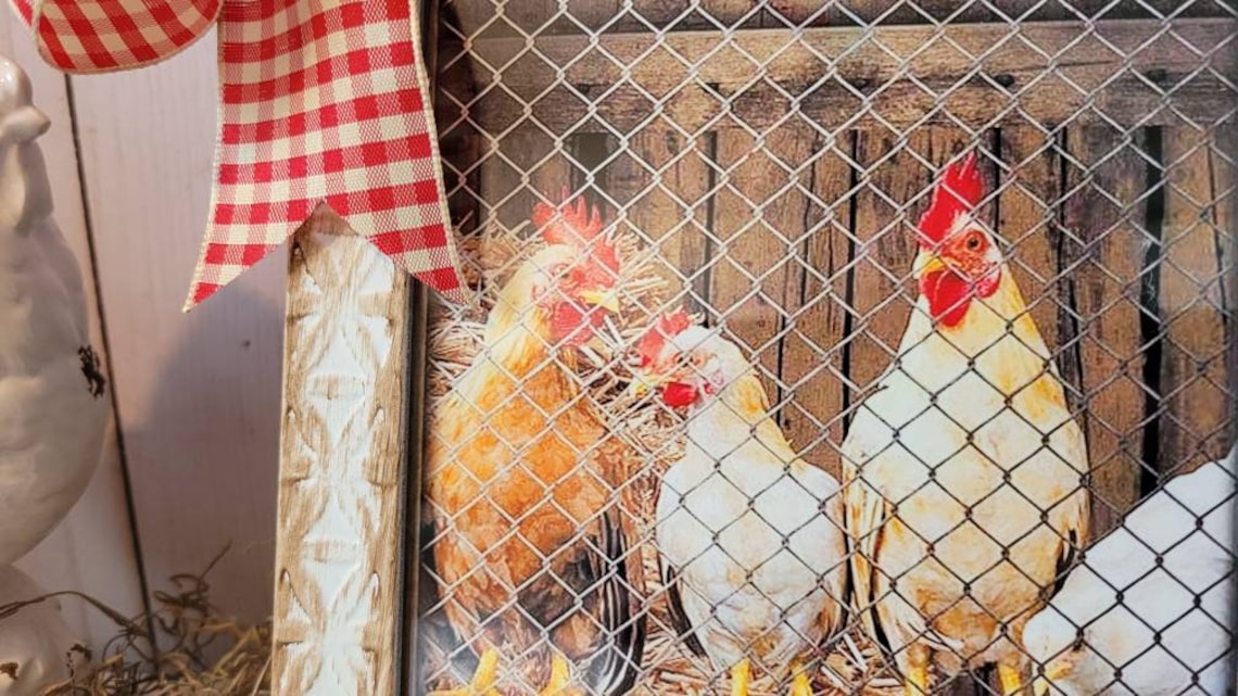 Rooster Sign Rustic Farmhouse Decor Distressed Frame - Etsy