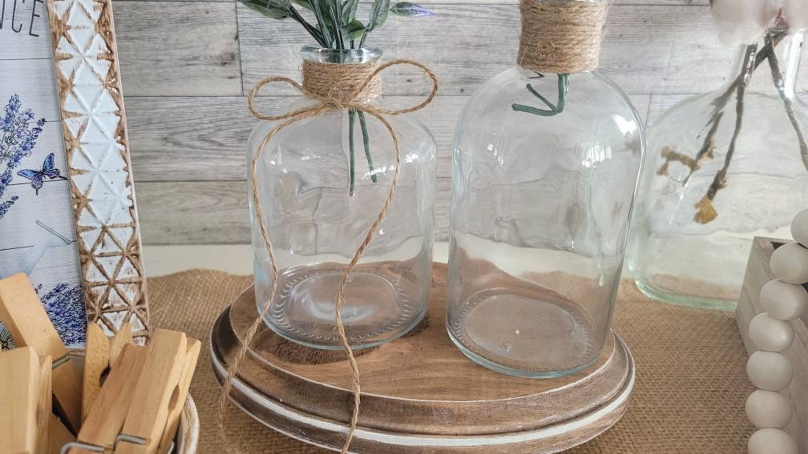 2 Piece Rustic Distressed Wooden Riser Set Rustic Country - Etsy