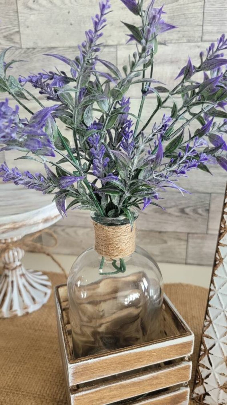 Rustic Farmhouse Vase & Crate Faux Greenery Plant - Etsy