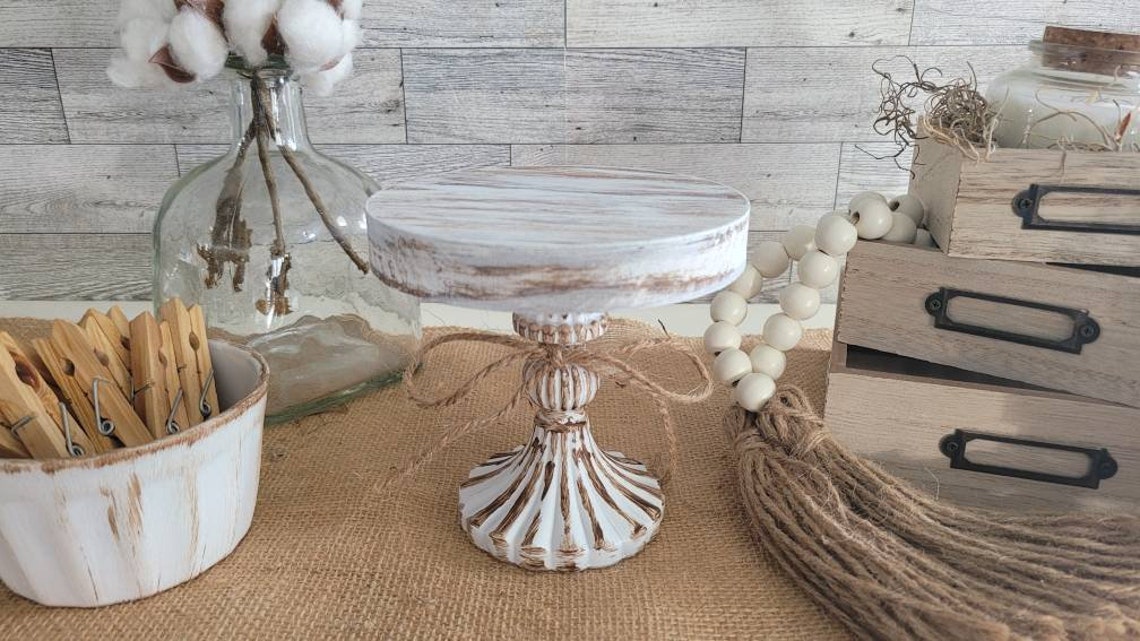 Distressed Decorative Wood / Glass Riser Rustic Country - Etsy