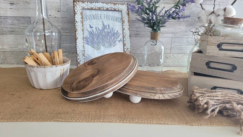 2 Piece Rustic Distressed Wooden Riser Set Rustic Country - Etsy