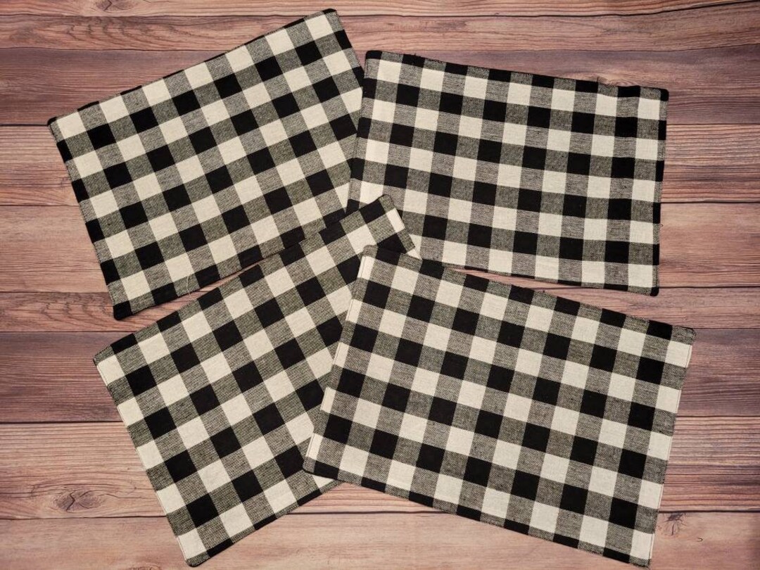 4 Piece Farmhouse Buffalo Check Placemats Rustic Farmhouse Decor Autumn ...