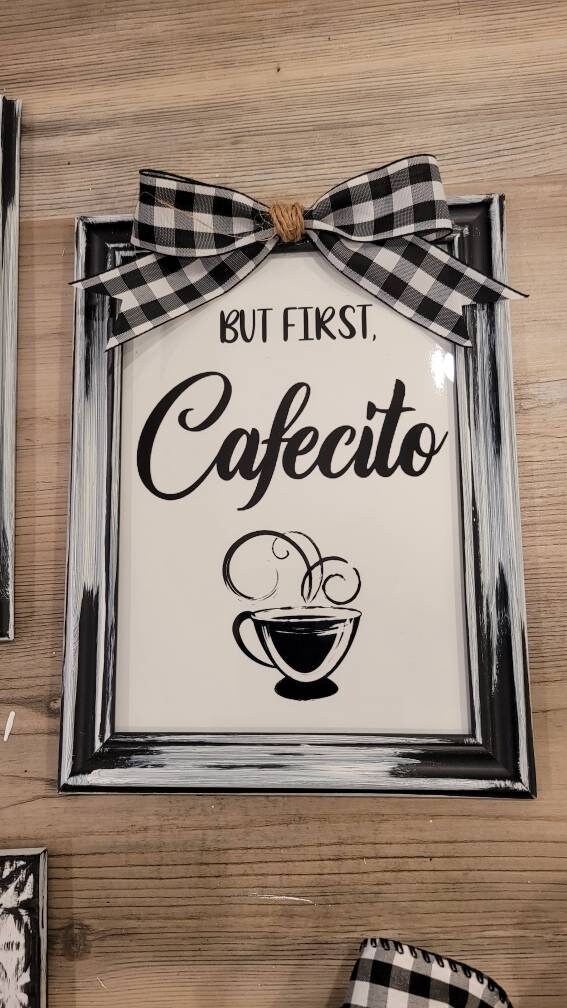 Buffalo Check Farmhouse Signs Black White Distressed - Etsy