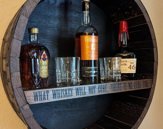 Whiskey Bourbon Barrel Wall Shelf Liquor Storage Cabinet - Etsy