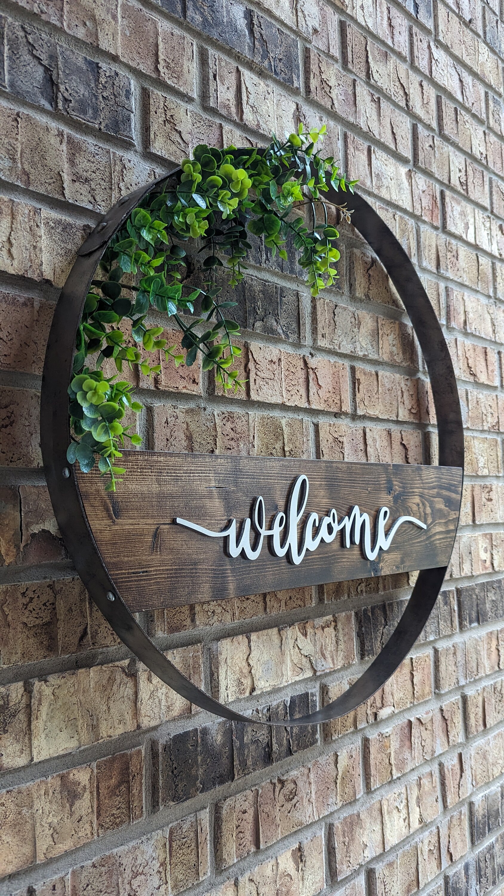 Wine/whiskey Barrel Hoop Ring Sign Welcome Last Name Wedding Date - Etsy