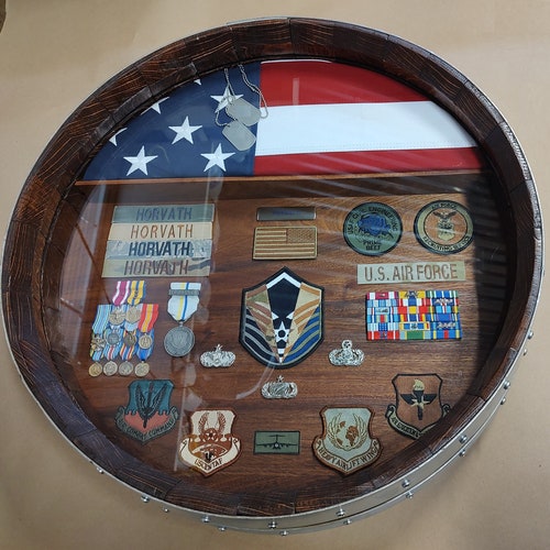 Michelle Thomas Flag Display Option for Wine Barrel Shadow Box - Etsy
