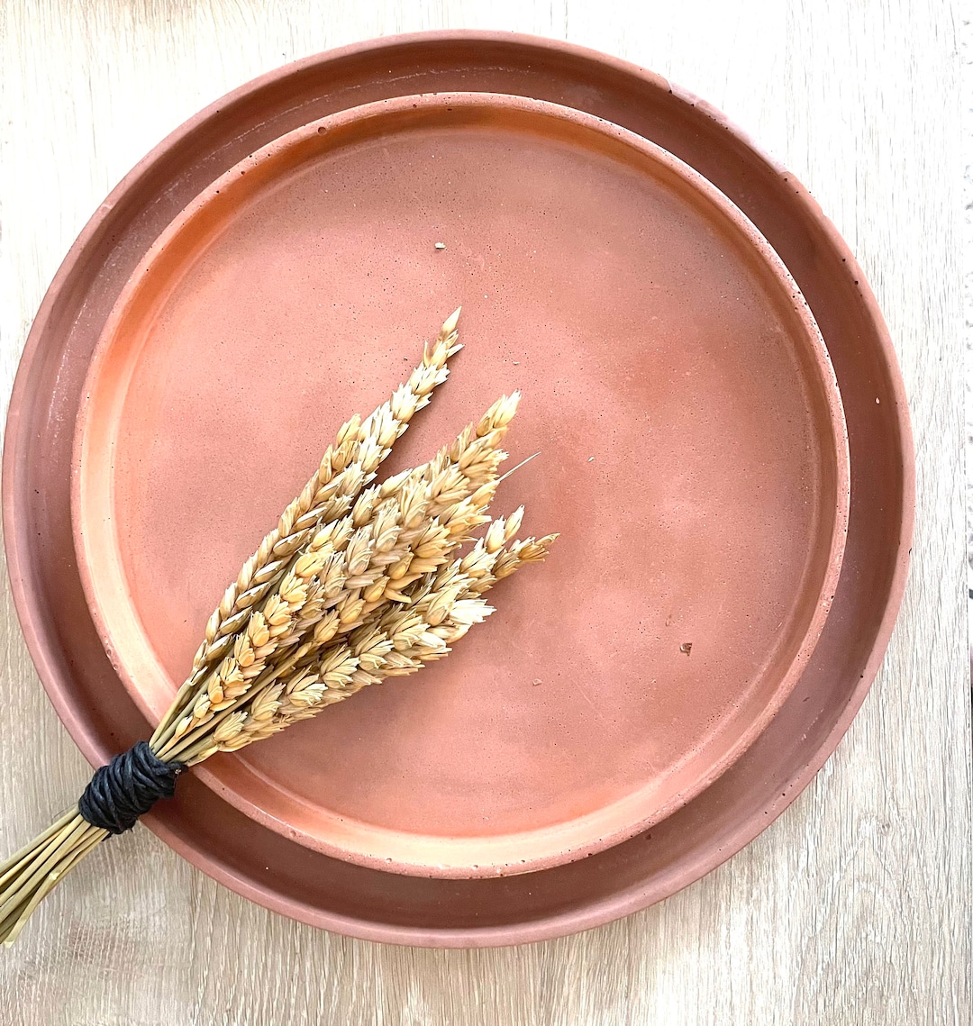 Terra Cotta Round Large Tray 9" | Christmas Decor | Farmhouse Tray ...